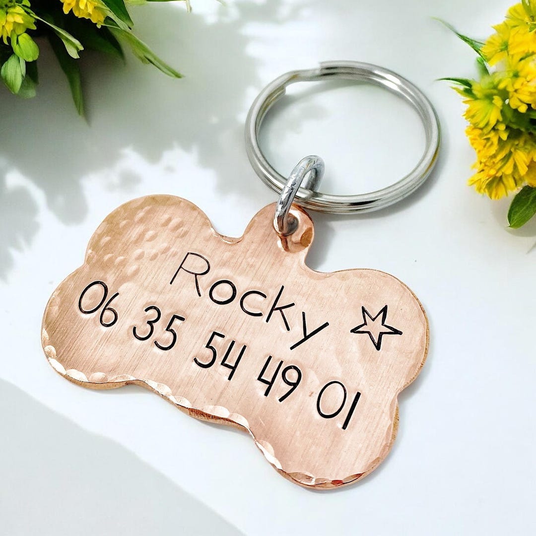 Copper Name Tag Dog, Copper Dog Bone Tag, Custom Dog ID Tag - Etsy