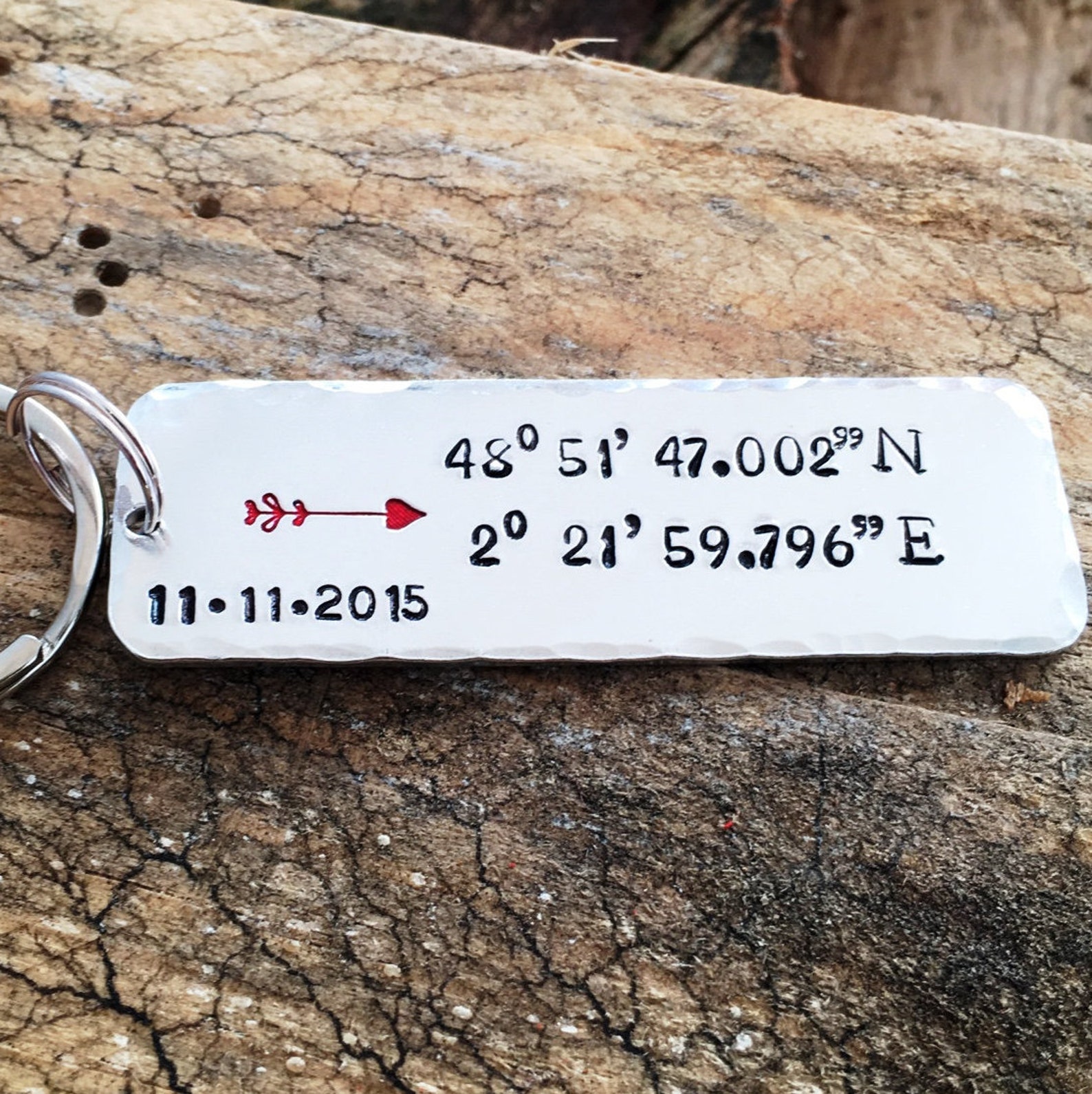 Coordinates Keyring Keychain GPS Keyring Keychain Longitude | Etsy