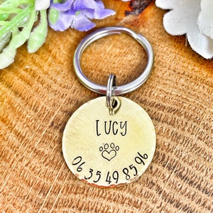 Custom Brass Dog Identity Disc - Brass ID Pet Tag - Etsy