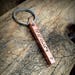 Copper Bar Keychain GPS Copper Keyring Keychain Longitude - Etsy