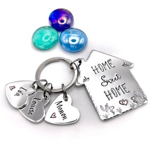 Home Sweet Home, First New Home House Keychain, Home is Where the Heart ...