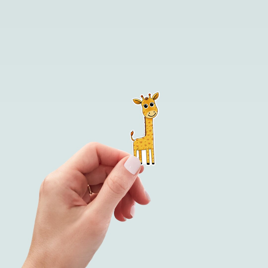 Giraffe Art Sticker, Hand Drawn Vinyl Decal for Zoo Animal Lovers - Etsy