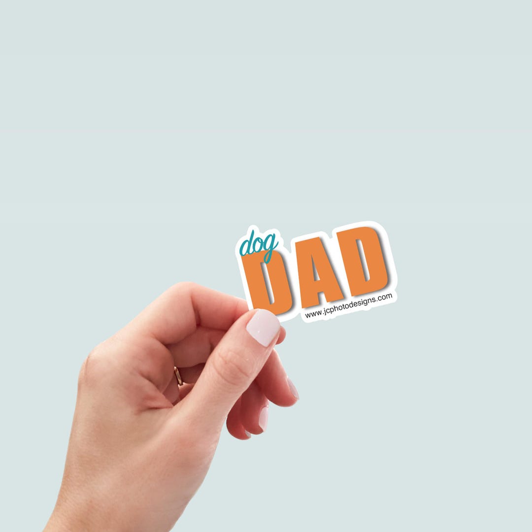 Dog Dad Sticker, Hand-drawn Vinyl Decal - Etsy