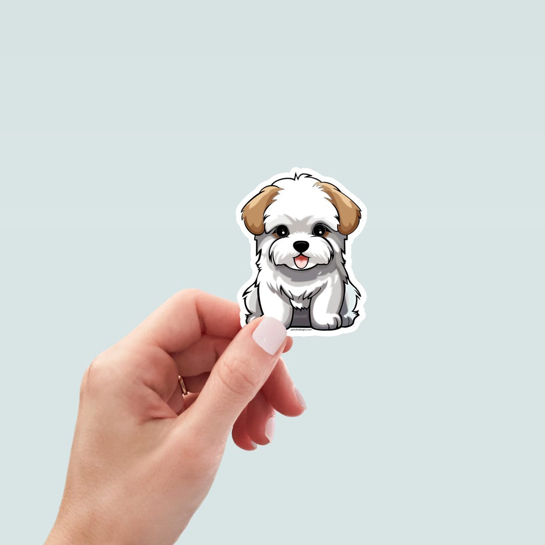 Maltese Art Stickers Vinyl Decal Stickers Funny Handmade Cute Gift for ...