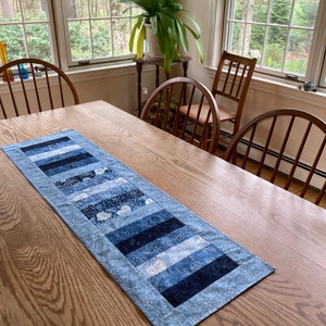 Blue Kasuri Style Batik Table Runner - Etsy