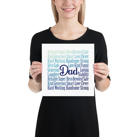 Fathers Day gift Dad characteristics poster Fathers Day | Etsy