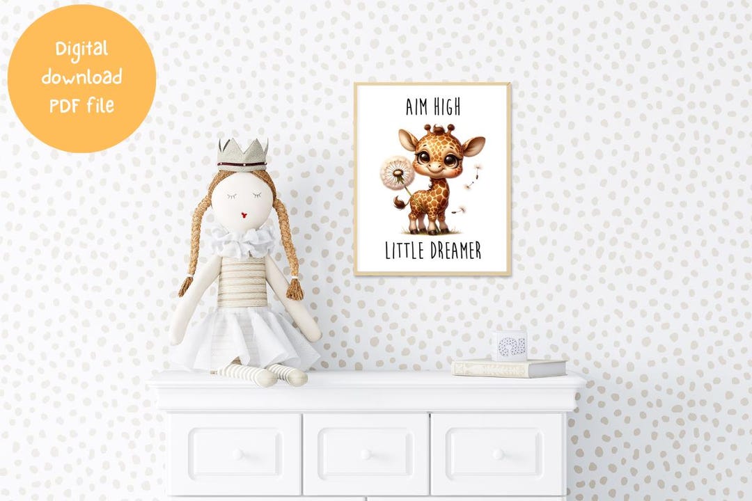 Digital Download - "aim High Little Dreamer" Giraffe Print ...