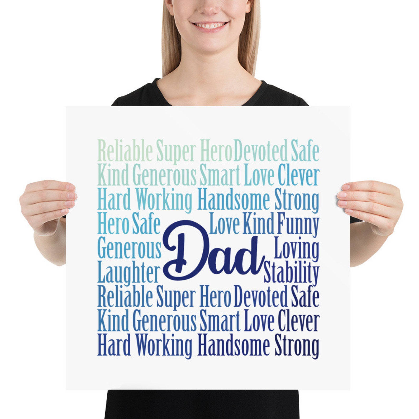 Fathers Day Gift Dad Characteristics Poster Fathers Day Gift Father ...