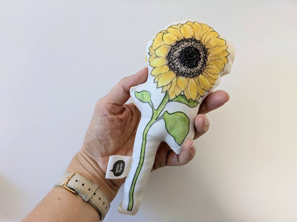 Sunflower flower rattle for baby boy or baby girl | Etsy