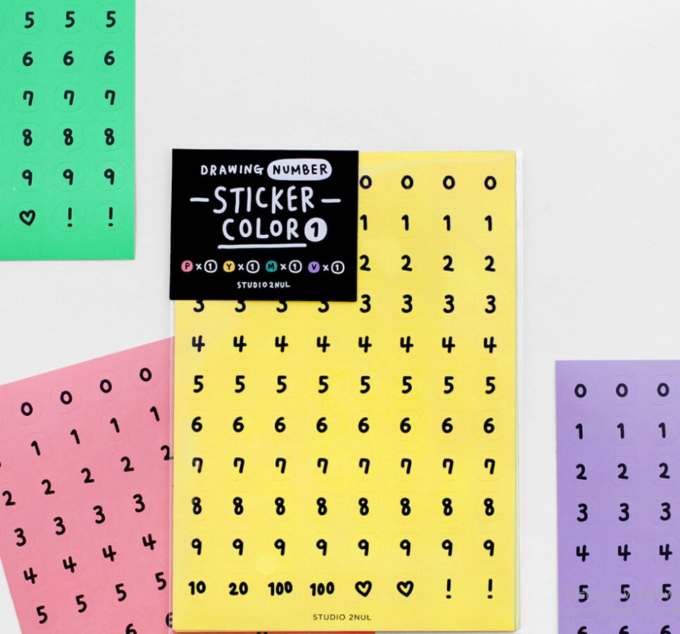 Color numbering sticker / color alphabet sticker | Etsy