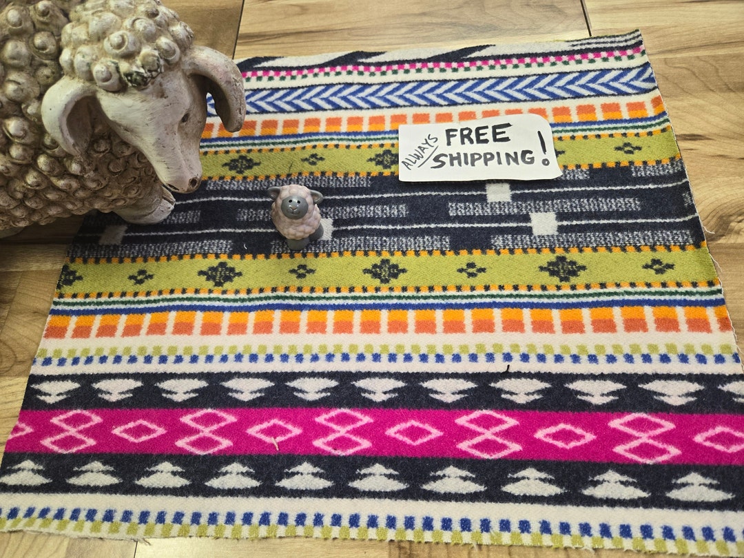 Pnw Wool Southwesteren Wool remnant Fabric Blanket Wt. Piece Native ...