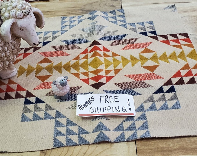 Pnw Wool Southwestern Wool "remnant"fabric Blanket Wt. Piece/native ...