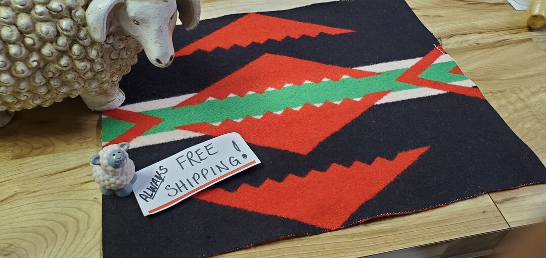 Pnw Wool Southwestern Wool REMNANT Fabric Blanket Wt. Piece Native ...