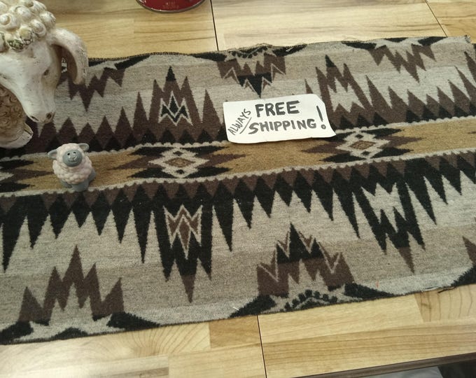 Southwestern Wool Remnant Med. Wt.blanket Piece Wool Fabric & Always ...