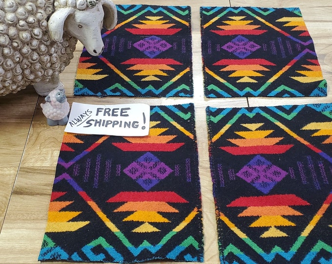 Pnw Wool Southwestern Wool REMNANT Fabric Blanket Wt. Piece Native ...