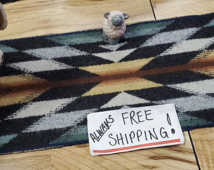 Pnw Wool Southwestern Wool "remnant"fabric Blanket Wt. Piece/native ...