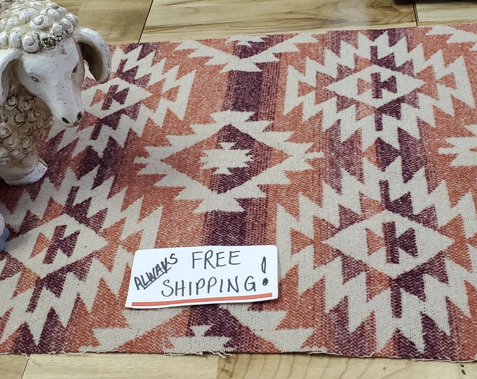 Pnw Wool Fabric Southwestern Wool "remnant" Blanket Wt. Piece/native ...