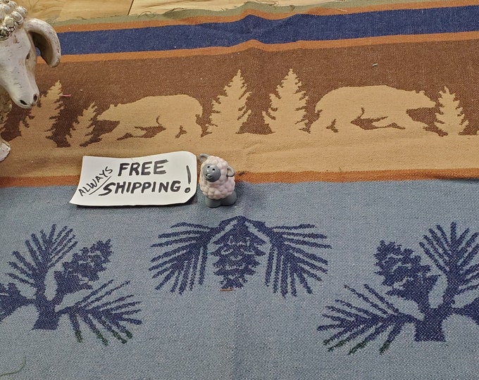 Pnw Wool Southwestern Wool Remnant Fabric Lt. Blanket Wt. Piece /native ...