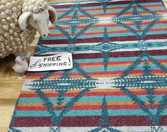 Southwestern Wool Remnant Med. Wt.blanket Piece Wool Fabric & Always ...