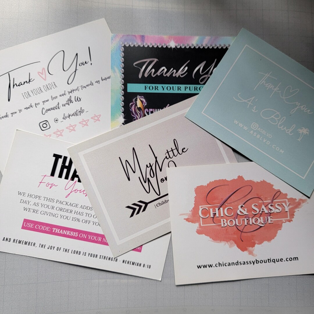 1000 Personalized Thank You Cards | Custom Thank You Notes | Elegant ...