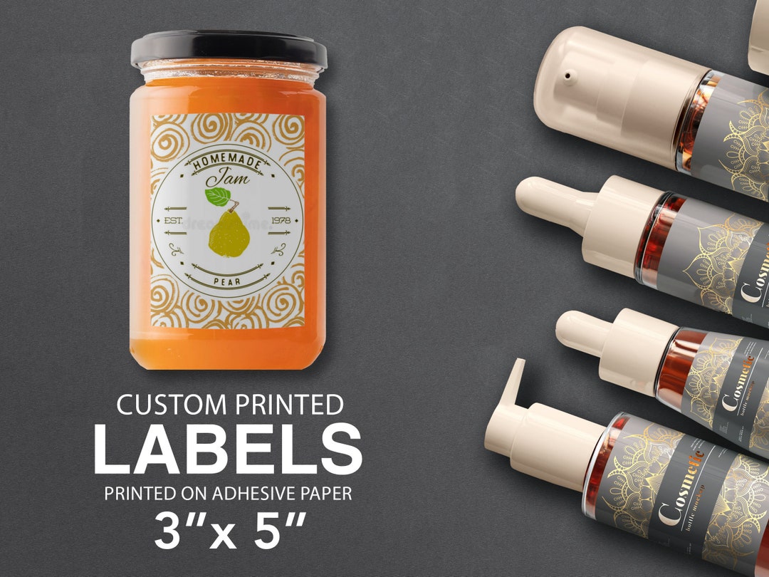 3x5 Inch Labels, Jar Labels, Product Labels, Labels, Personalized ...