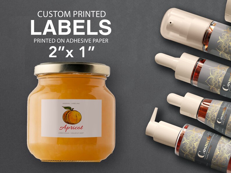2x1 Inch Labels, Jar Labels, Product Labels, Labels, Personalized ...