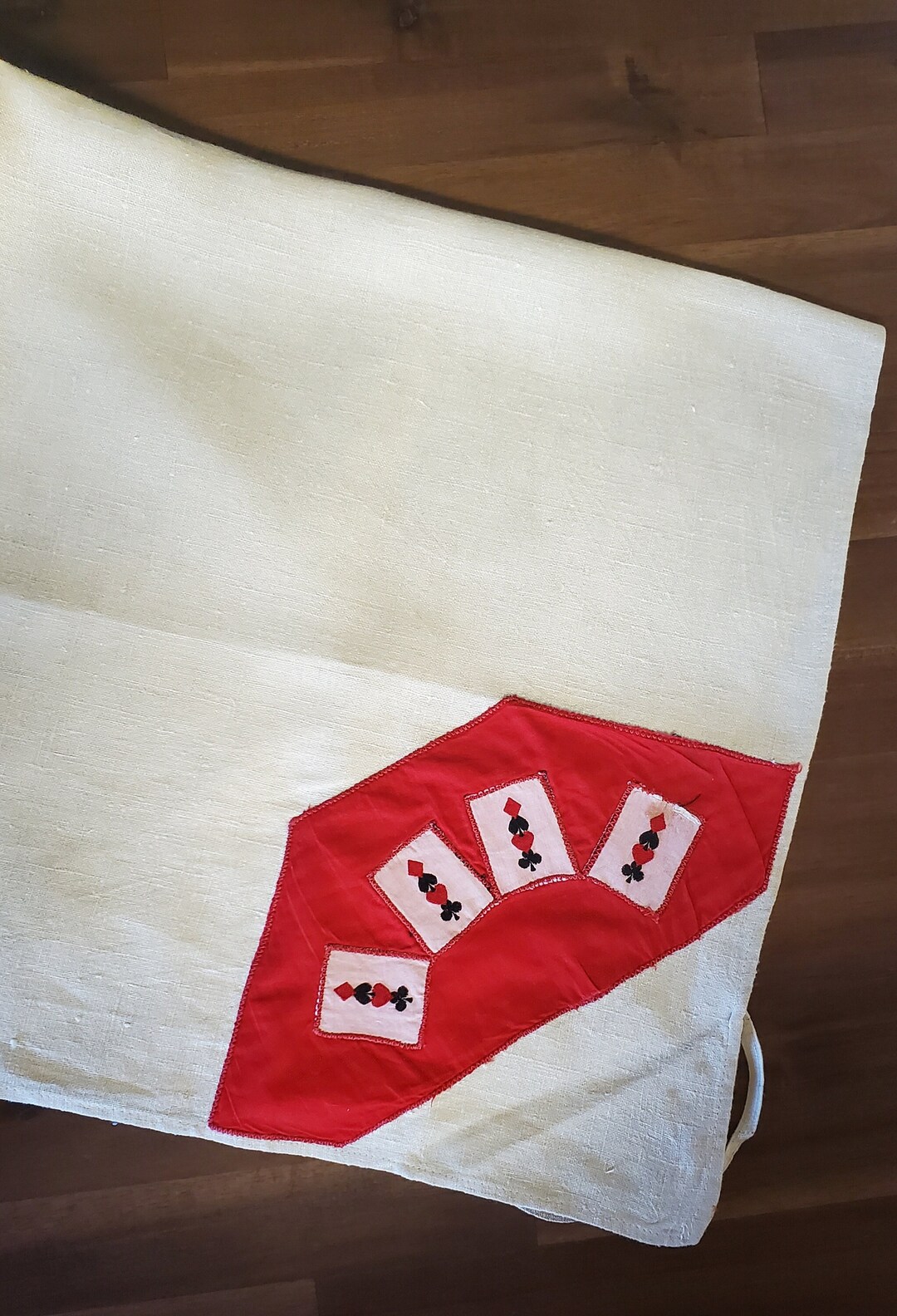 Vintage Linen Card Table/game Tablecloth - Etsy