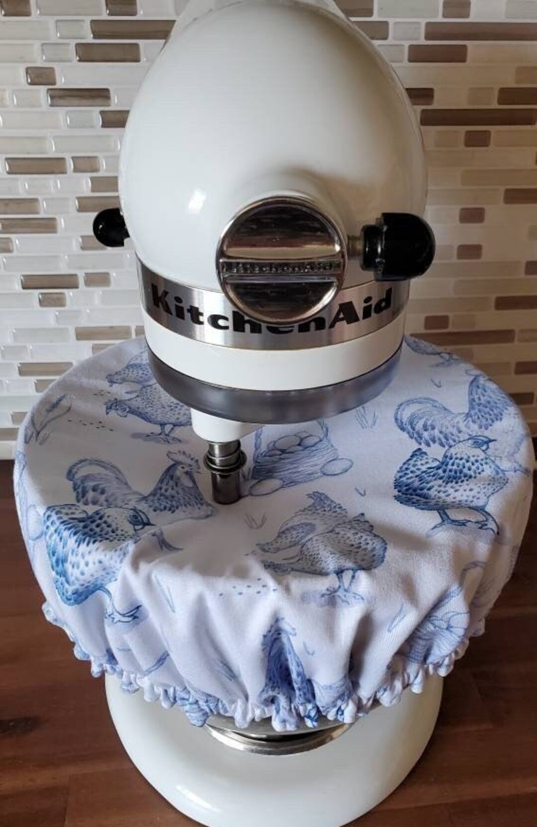 Kitchenaid Cover Gathering Eggs Bowl Cover Blue Chickens - Etsy