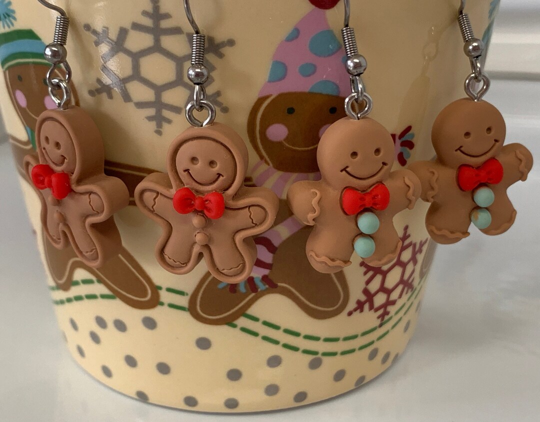 Cute Gingerbread Man Earrings - Etsy