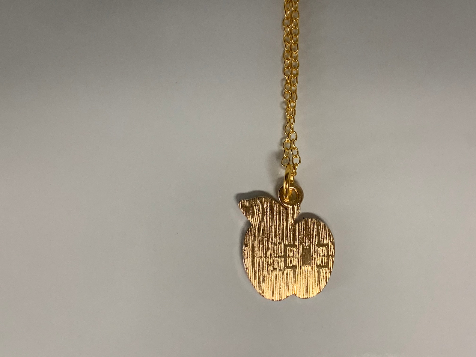 Apple Half Gold Enamel Necklace | Etsy