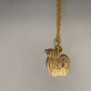 Apple Half Gold Enamel Necklace - Etsy UK
