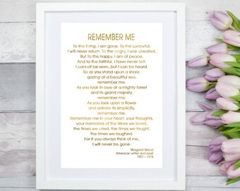 Remember Me Poem | Etsy