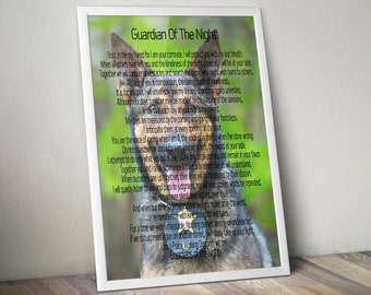 K9 Officer Gift, Guardian of the Night Poem, Law Enforcement K9 Police ...