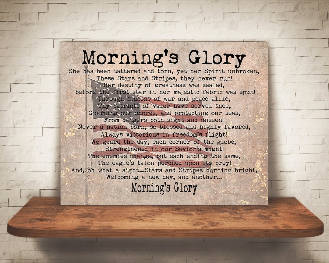 American Flag Art Print, Old Glory Wall Art, USA Wall Prints, Poetry ...