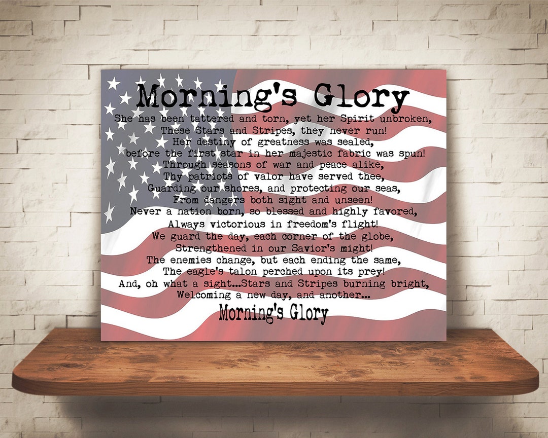 Old Glory Wall Art, Americana Decor, American Flag, Art Print, Poetry ...