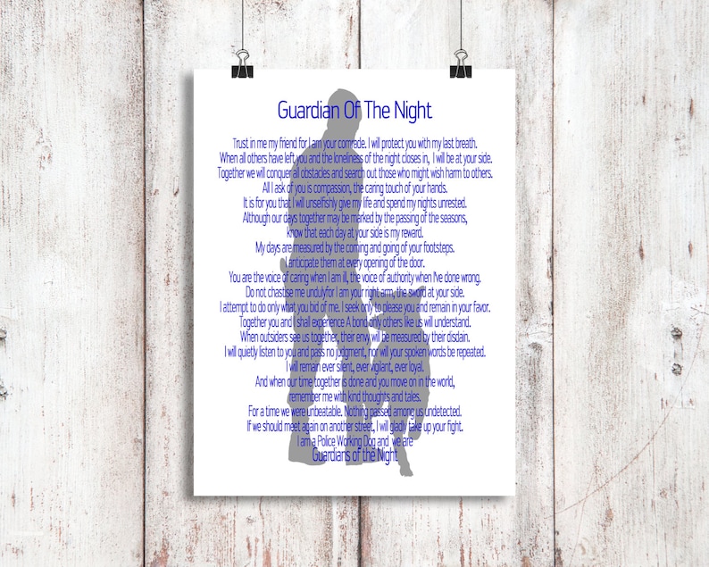 K9 Officer Gift, Guardian of the Night, Law Enforcement K9 Police Gift ...