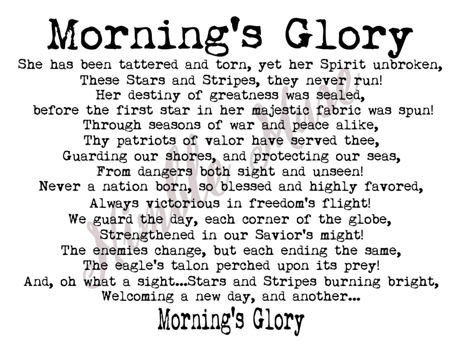 American Flag Art Print, Old Glory Wall Art, USA Wall Prints, Poetry ...