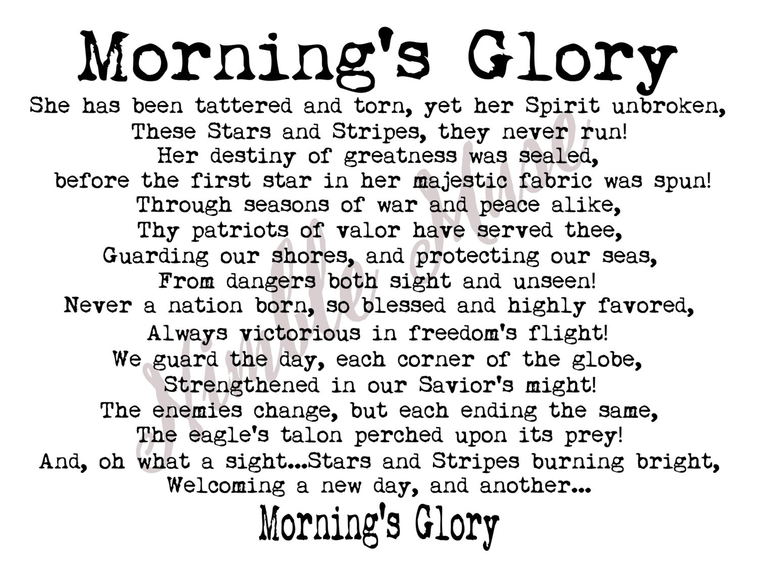 American Flag Art Print, Old Glory Wall Art, USA Wall Prints, Poetry ...