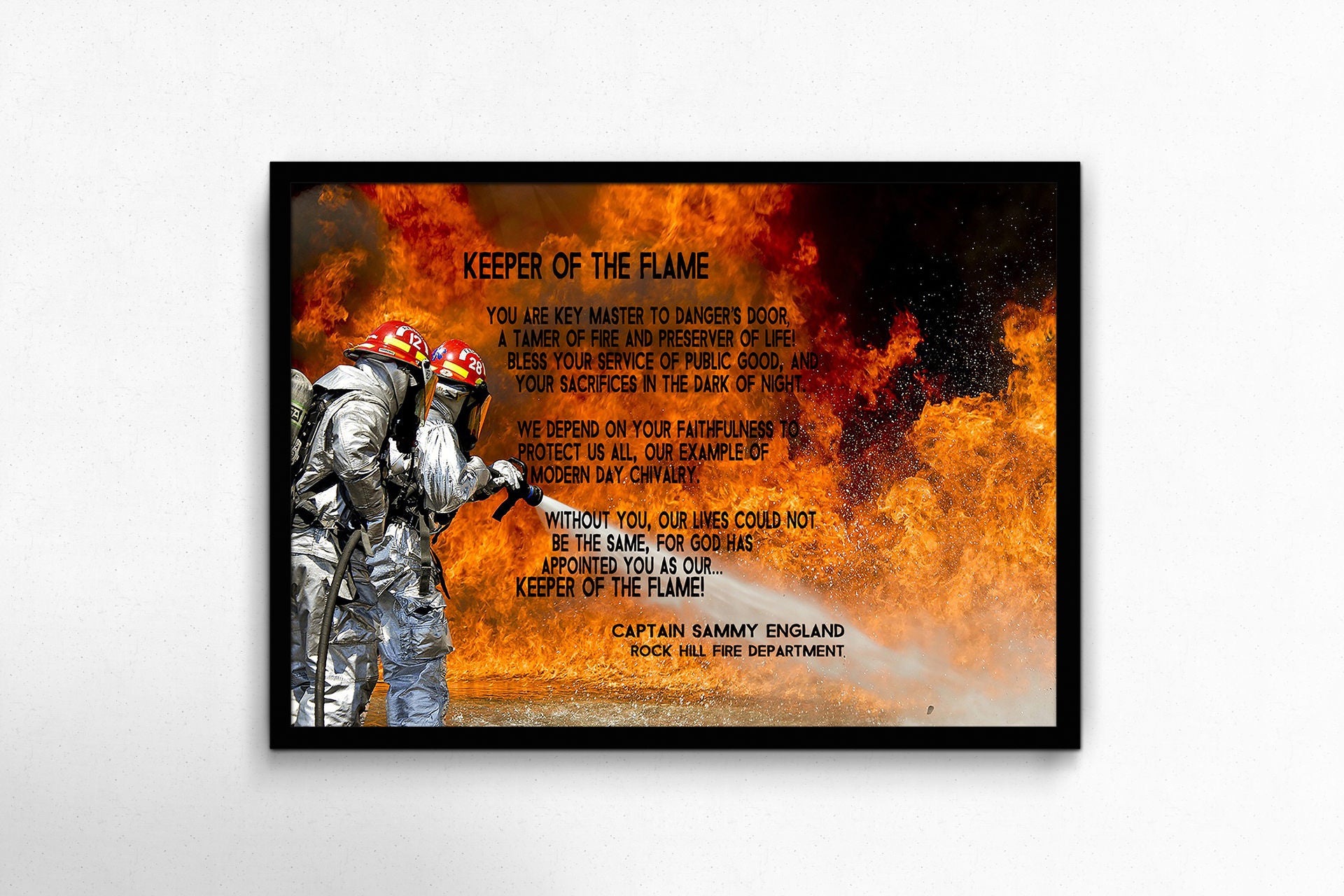 Firefighter Appreciation Gift, Personalized Fireman Print, Firefighter ...