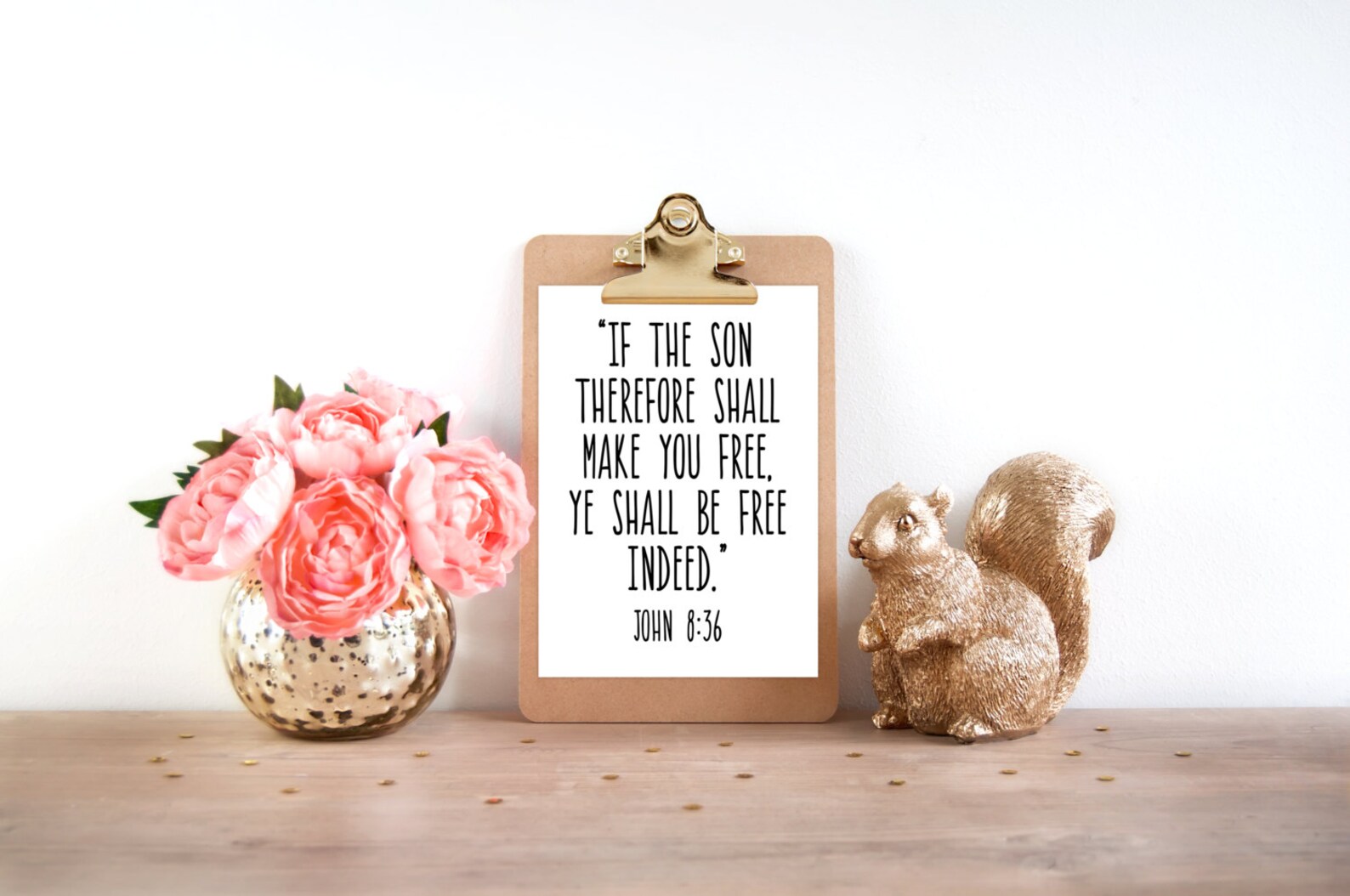 John 8:36, Bible Verse Art Print, Minimalist Scripture Wall Art ...