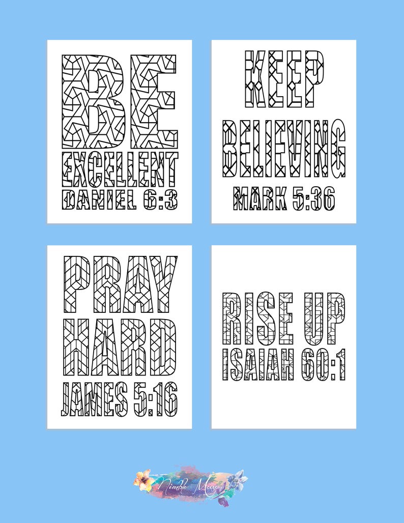 Scripture Affirmations Coloring Book Printable, 25 Motivational ...