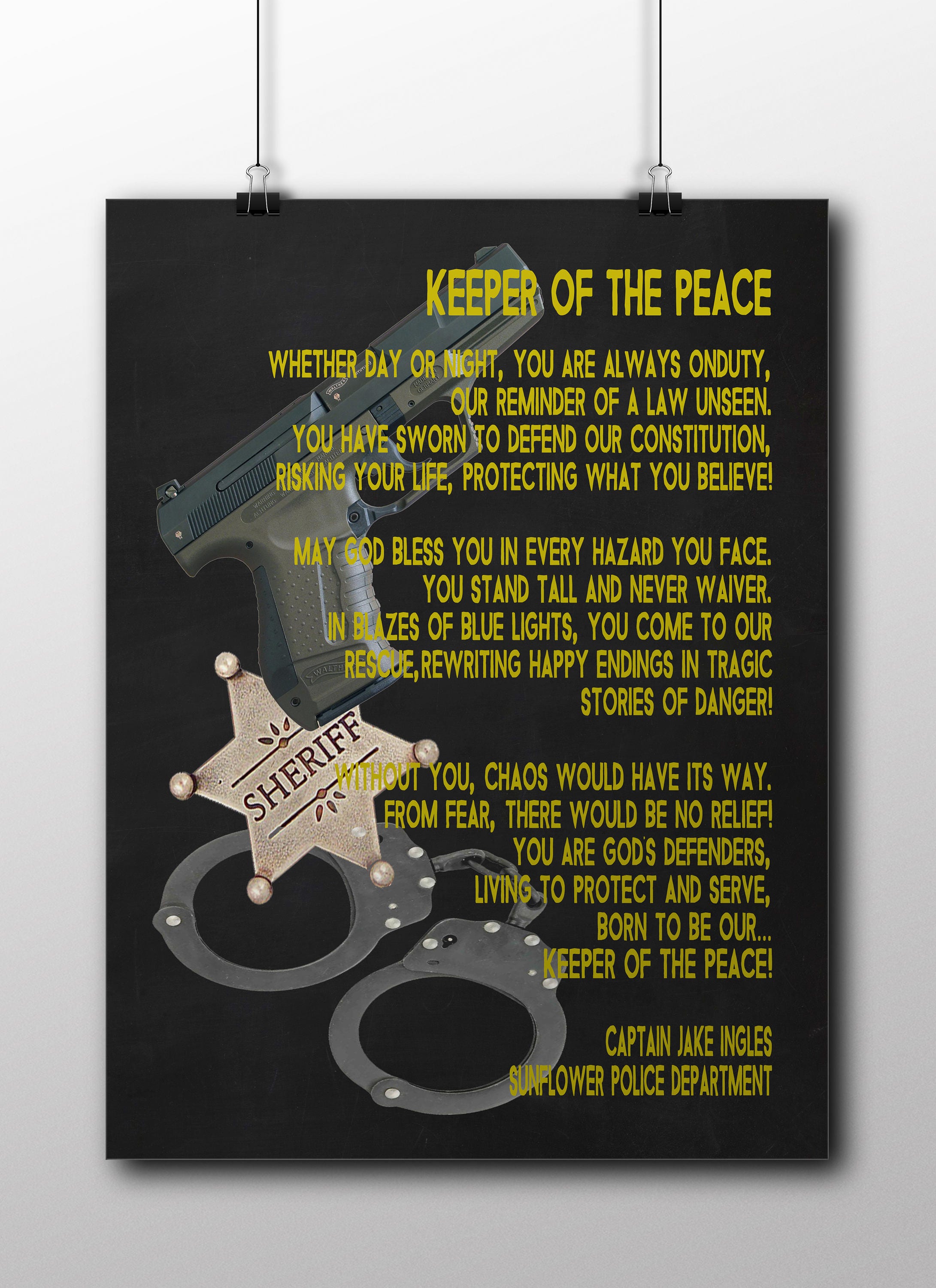 Personalized Sheriff Officer Gift, Deputy Sheriff Gift, Sheriff Gift ...