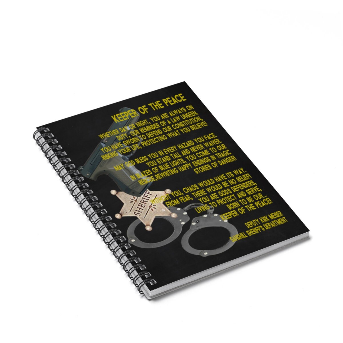 Personalized Sheriff Journal, Sheriff Gift, Sheriff Notebook Journal ...