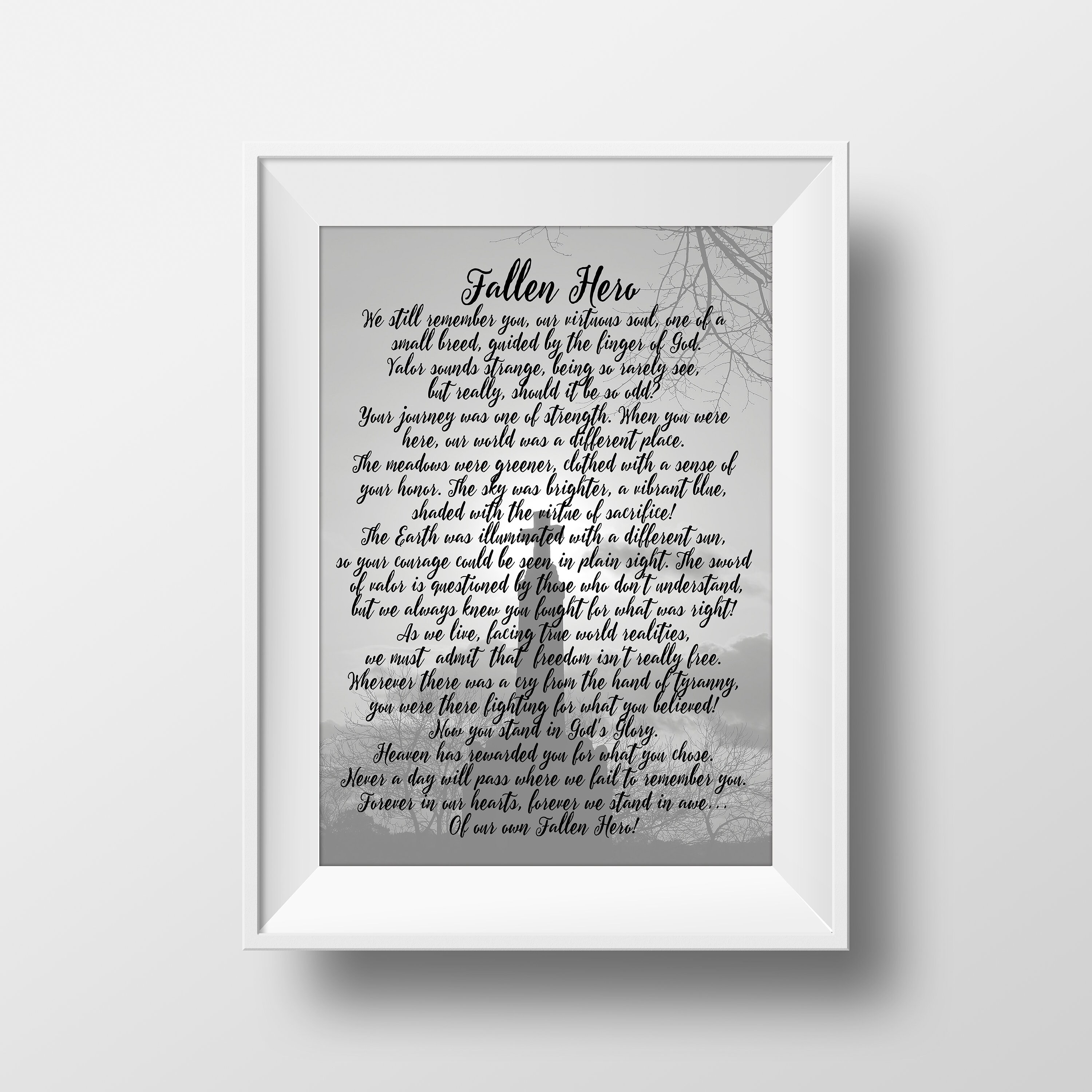 Memorial Day Art Printable Bundle, Bereavement Poem Print, Fallen ...