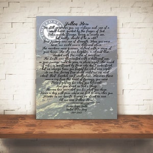 Printable Personalized Military, Navy, Memorial Gift, Fallen Soldier ...