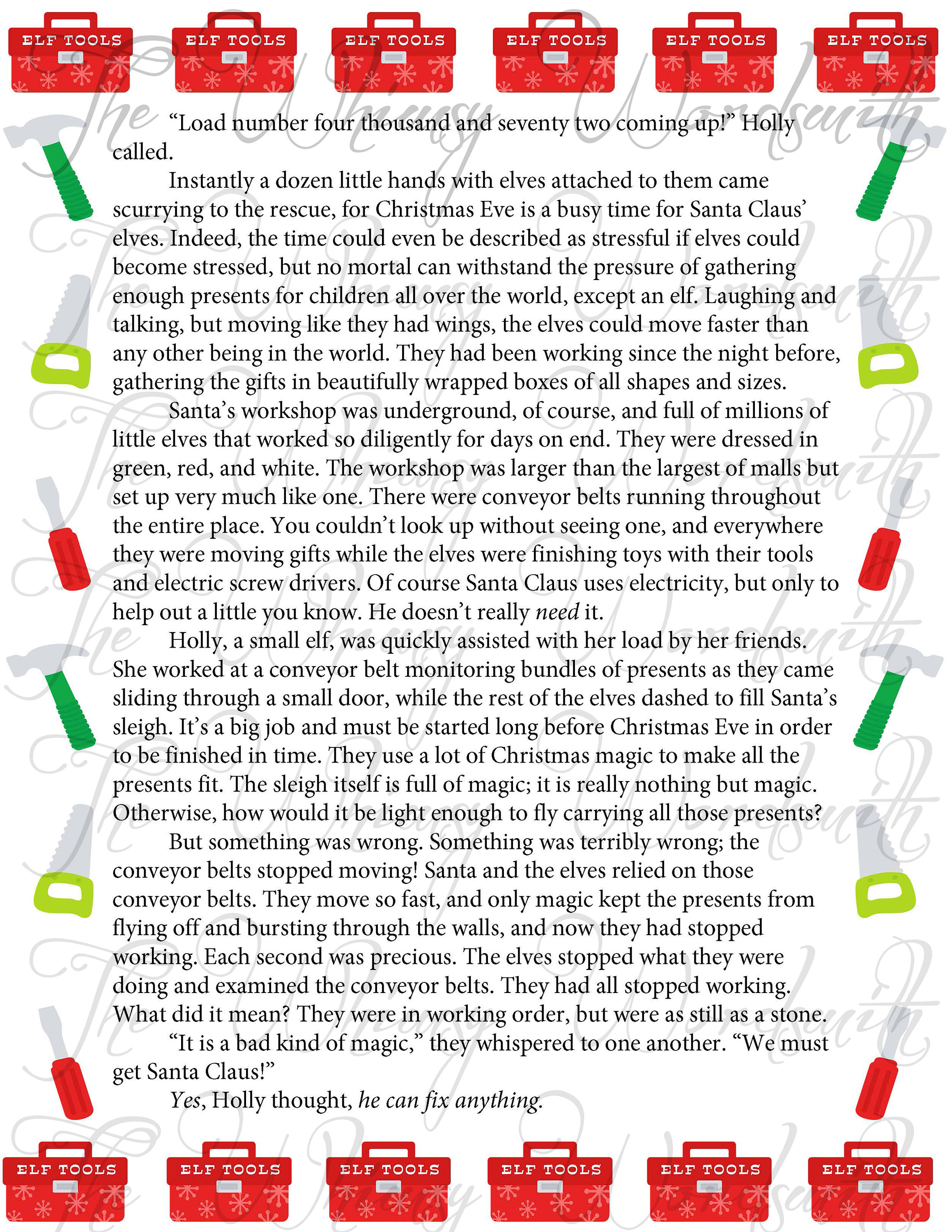 Kids Christmas Printables, Santa's Workshop Story Starter, Fun Kids ...