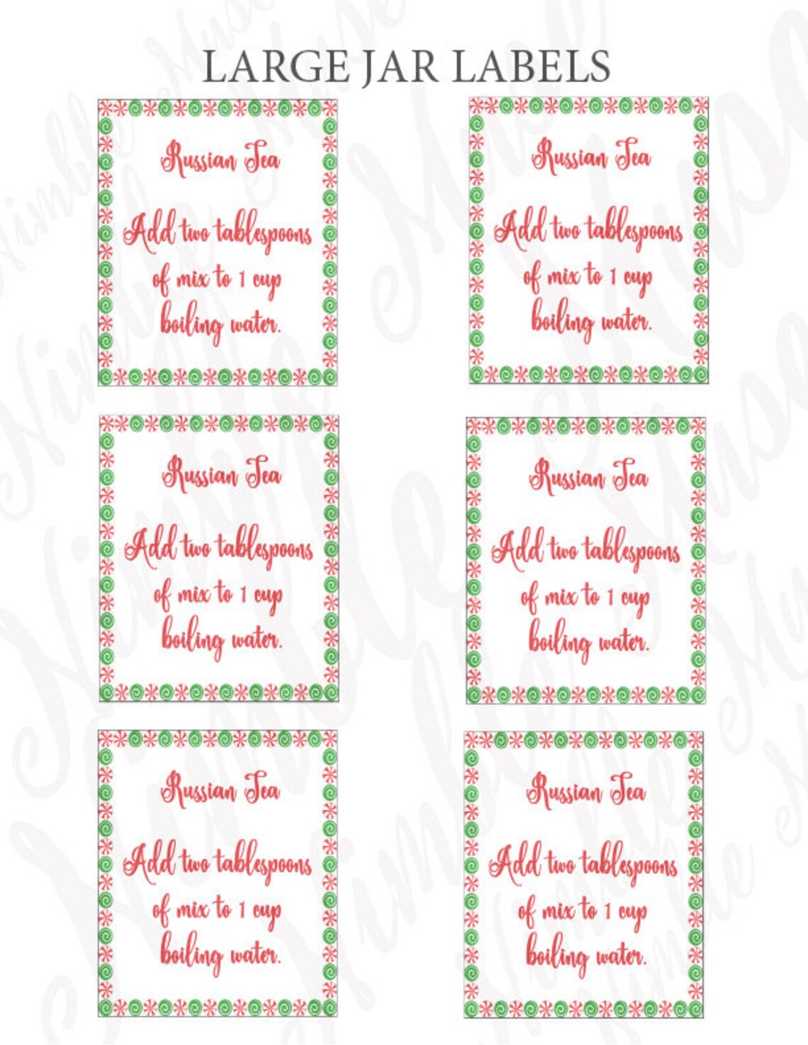 Russian Tea Mix Gift Kit Christmas Gift In A Jar Recipe DIY | Etsy