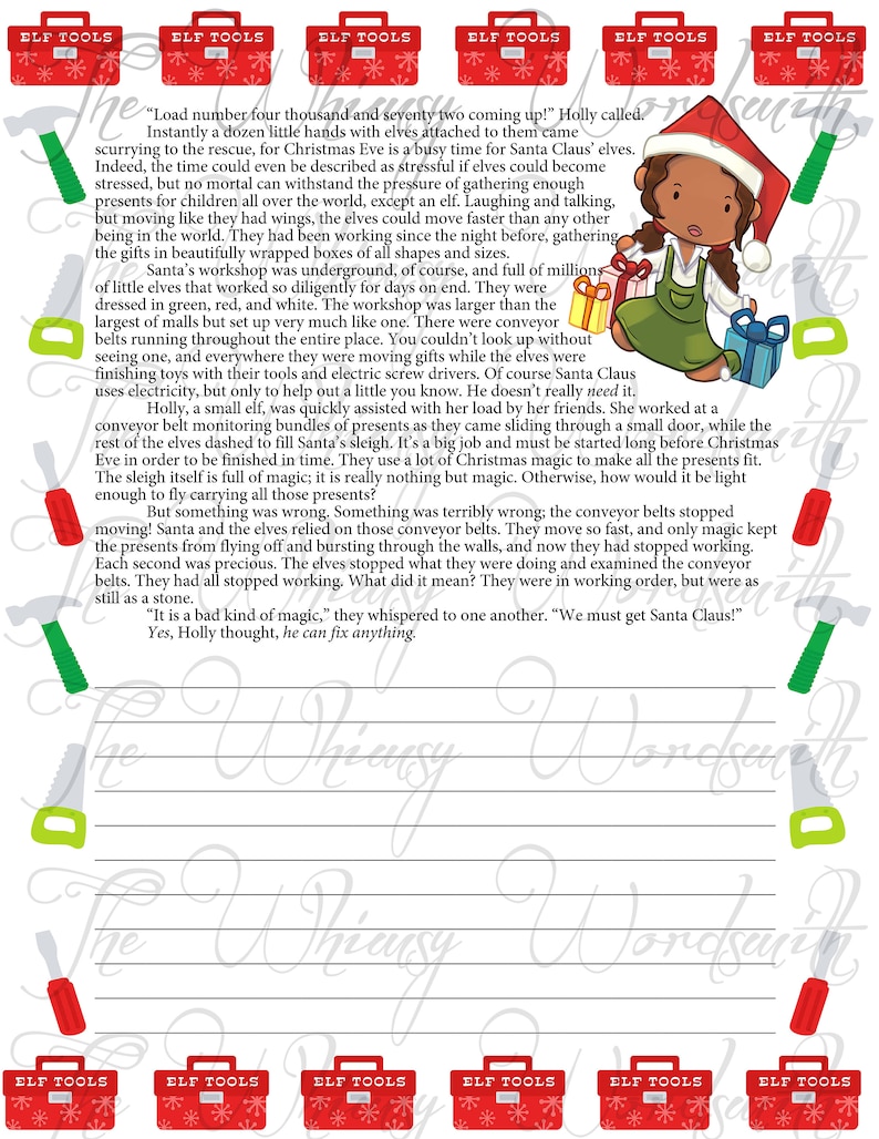 Kids Christmas Printables, Santa's Workshop Story Starter, Fun Kids ...