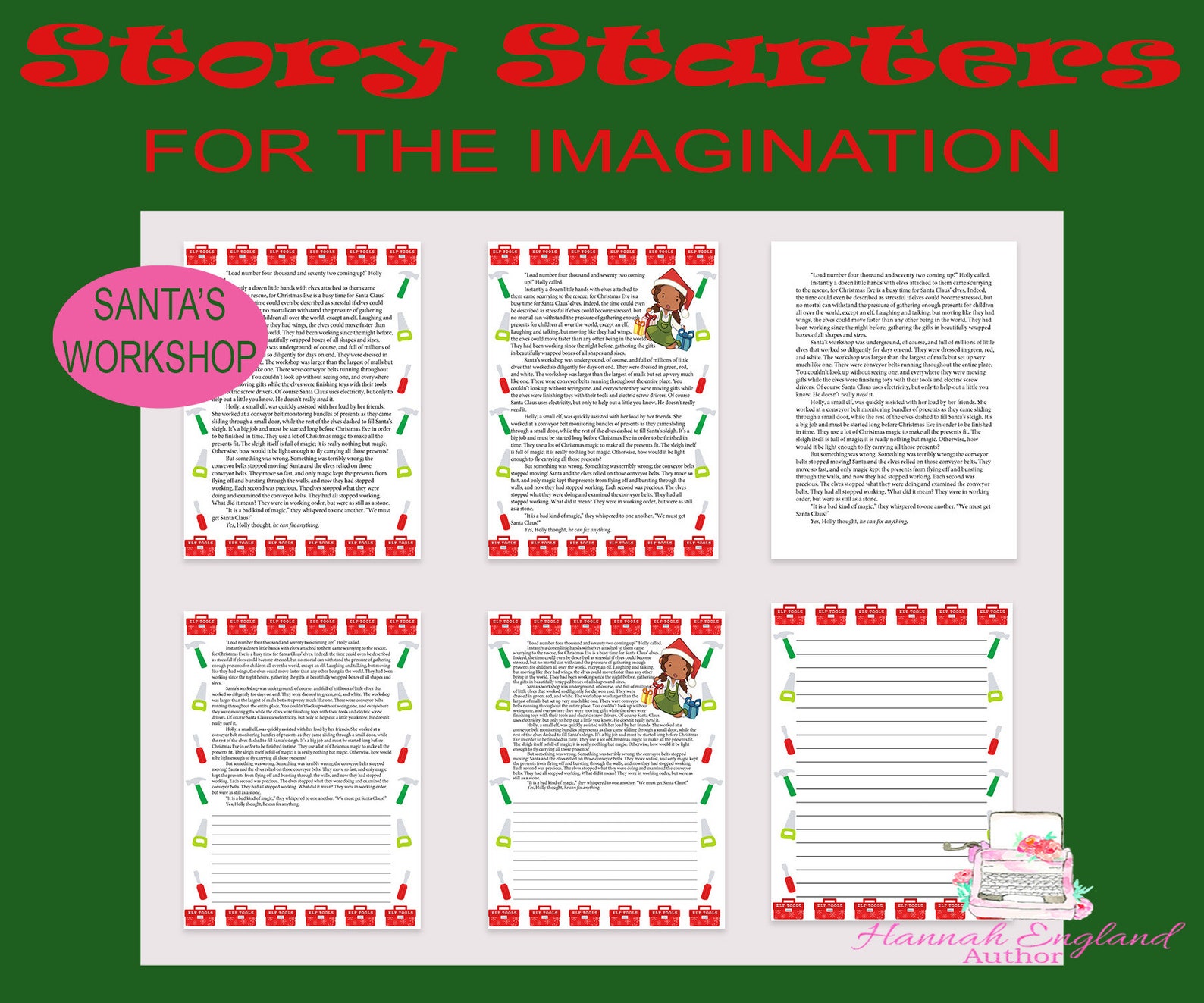 Kids Christmas Printables Santa's Workshop Story Starter | Etsy
