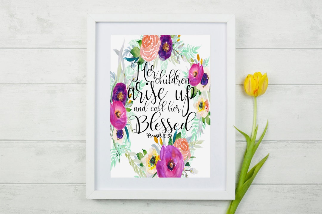 Proverbs 31 Scripture Wall Art, Proverbs 31:28 Bible Verse, Proverbs 31 ...
